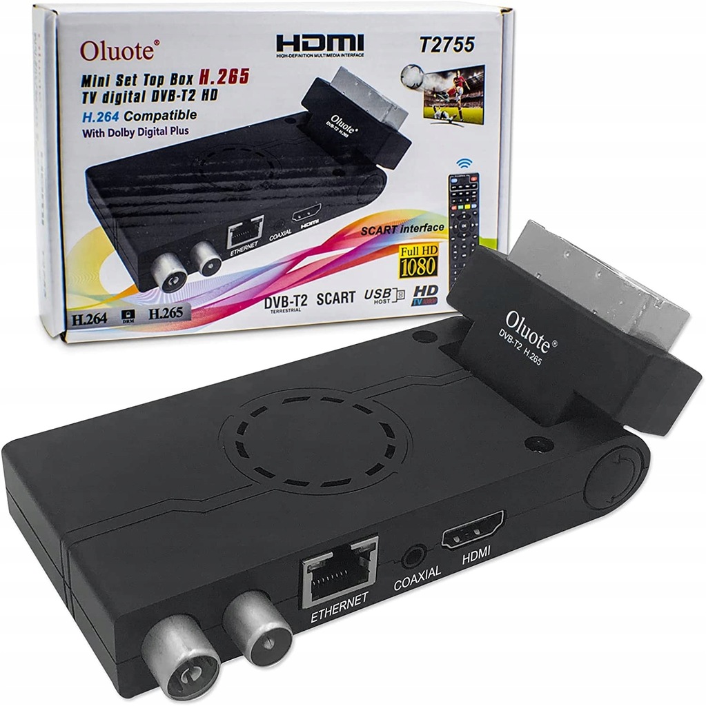 DEKODER OLUOTE DVB-T2 T2755 HDMI H.264 - 13468457714 - oficjalne archiwum Allegro