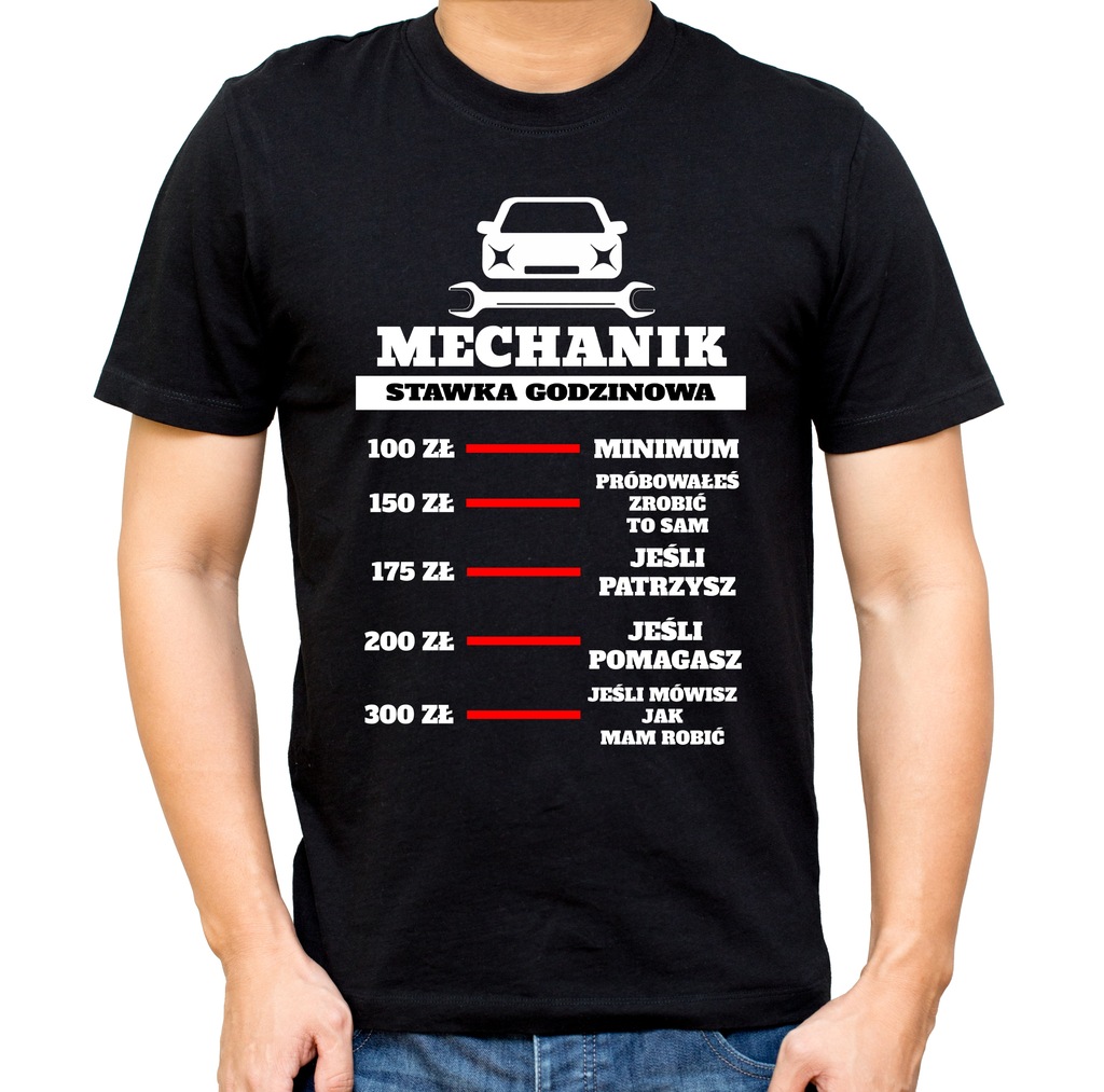 KOSZULKA PREZENT DLA MECHANIKA STAWKA CENNIK - 10782964989 - oficjalne archiwum Allegro