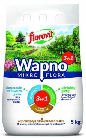 Nawóz Mikroflora 3w1 Wapno 5kg Florovit - 12985232467 - oficjalne archiwum Allegro
