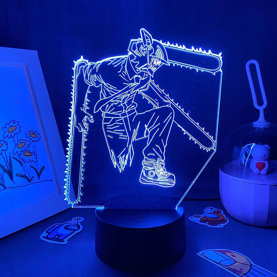 Chainsaw Man 3D Led Anime rysunek lampa Lava Neon - 12653431471 ...