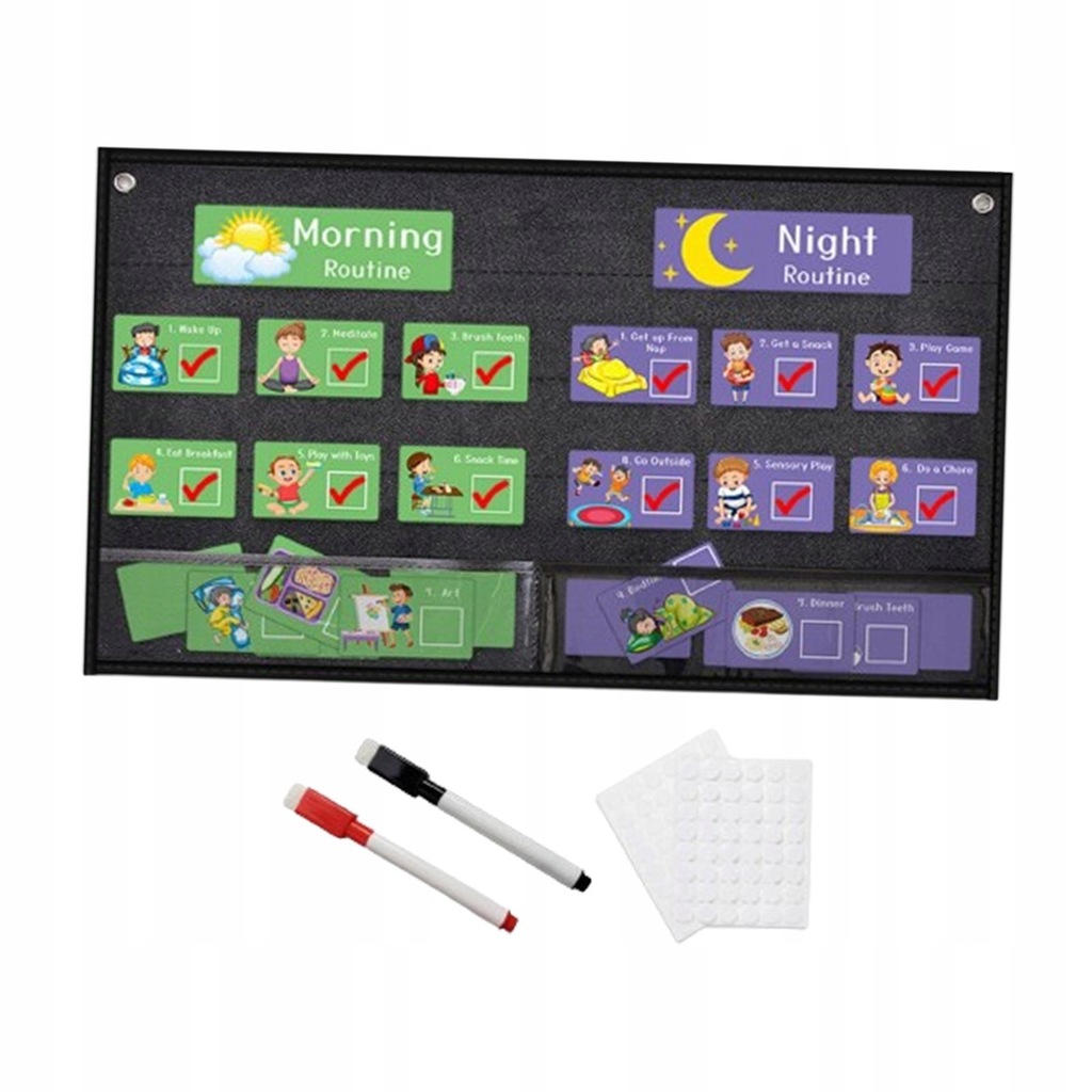 Kids Visual Schedule Kids Routine Cards Daily Schedule Pocket Chart ...