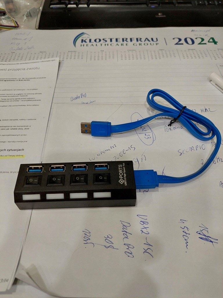 Rozdzielacz na 4 porty USB PORTS USB 3.0 High Speed Hub - 15083915581 - oficjalne archiwum Allegro