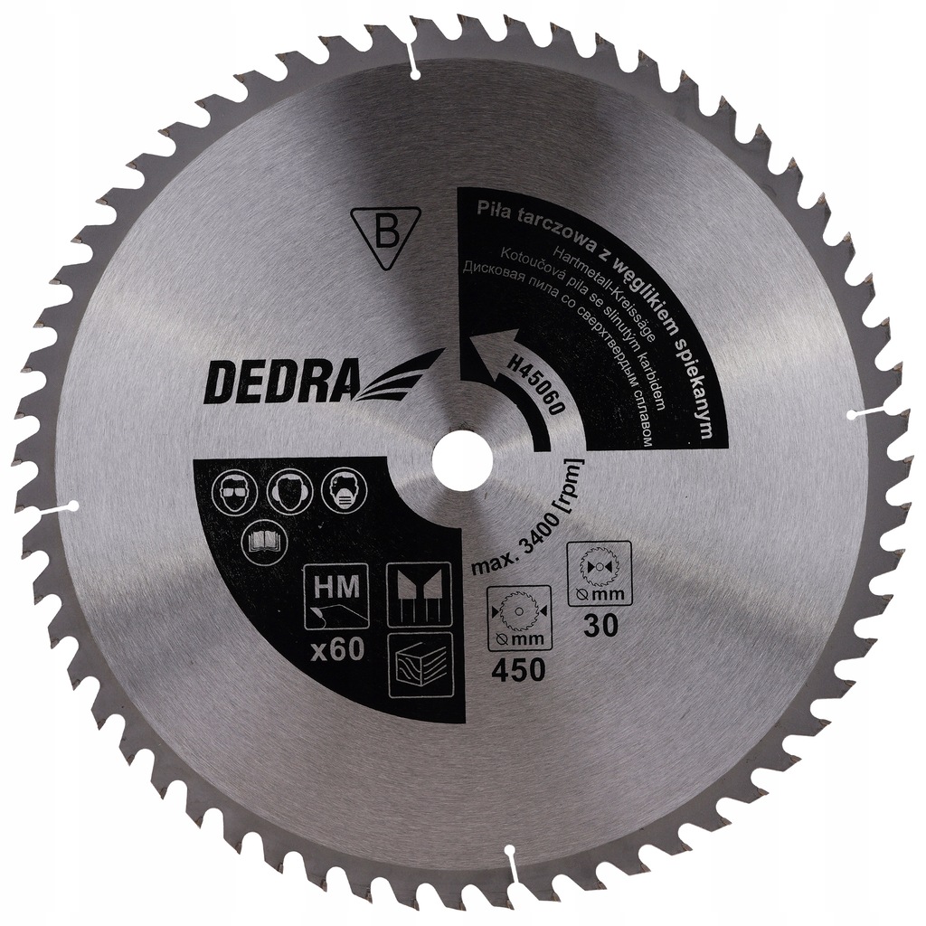 DEDRA TARCZA WIDIOWA DO DREWNA PIŁA TNĄCA 450x30 - 11557059564 - oficjalne archiwum Allegro