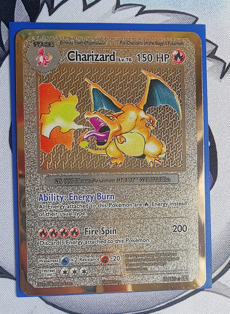 Pokemon Charizard Złota Karta Gold - 13087971694 - oficjalne archiwum Allegro