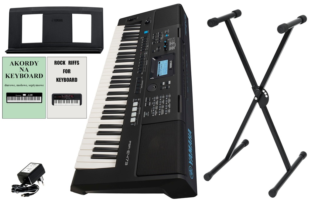 YAMAHA PSR-E473 Keyboard + Statyw + Gratisy - 11933499620 - oficjalne archiwum Allegro