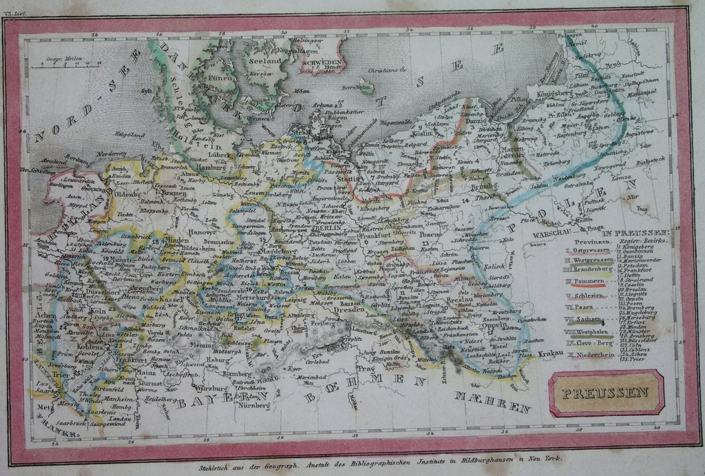 1836 MAPA POLSKA PRUSY Wielkopolska Pomorze Śląsk Mazury Warmia ...