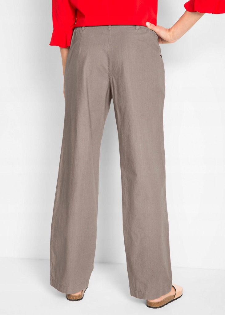 BPC SZEROKIE LNIANE SPODNIE DAMSKIE 50 - 12615680734 - oficjalne ...