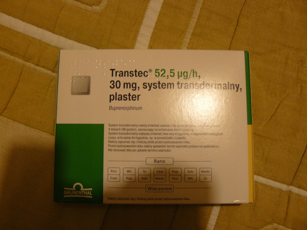 TRANSTEC PLASTER PRZECIWBÓLOWY BUPRENORFINA mocny - 10025616289 ...
