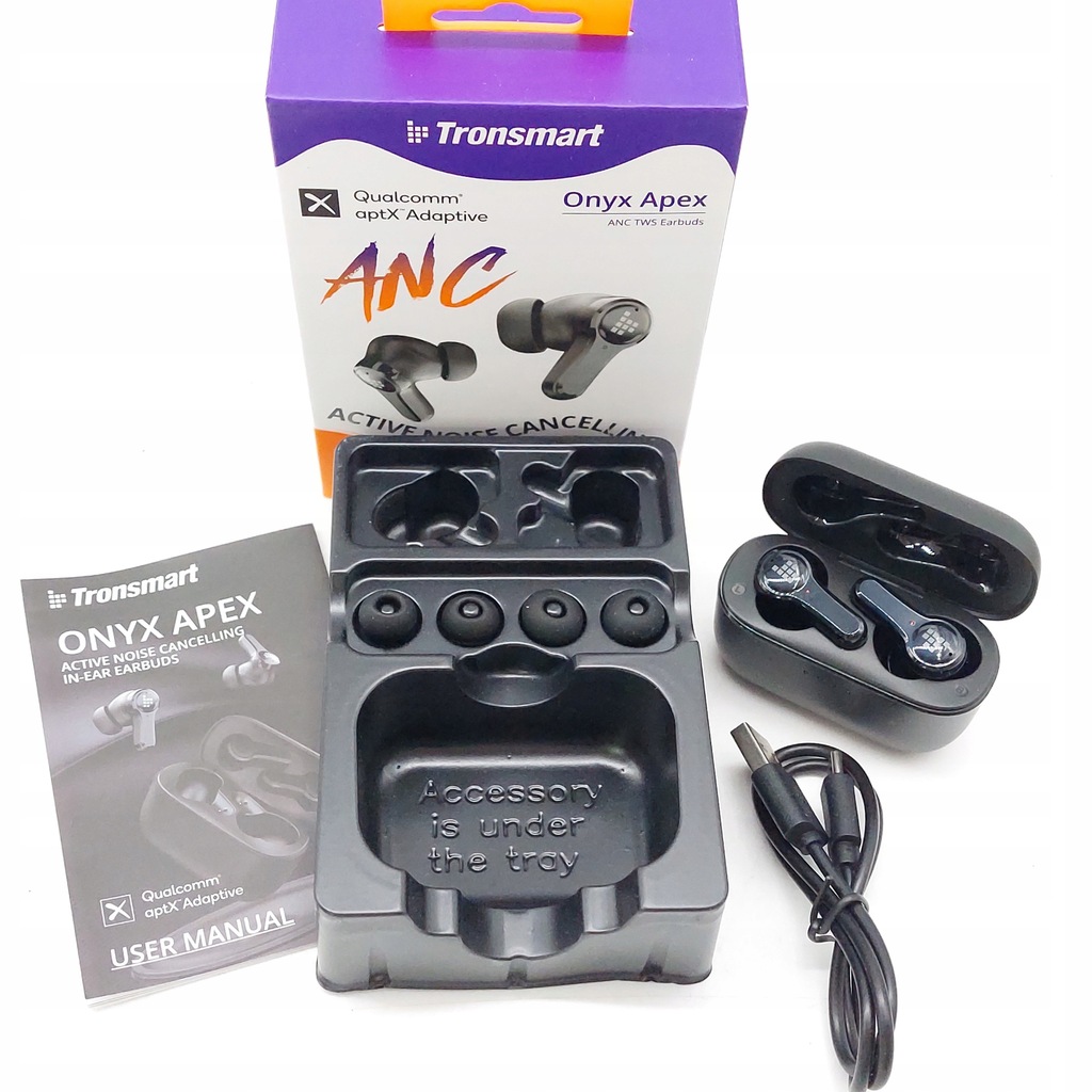 Słuchawki bezprzewodowe Tronsmart Onyx Apex ANC Bl - 13626320573 - oficjalne archiwum Allegro