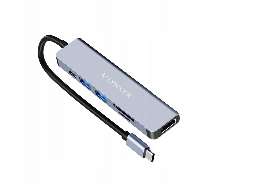 HUB USB-C ADAPTER 6w1 HDMI 4K / USB 3.0 / CZYTNIK - 13204684073 - oficjalne archiwum Allegro