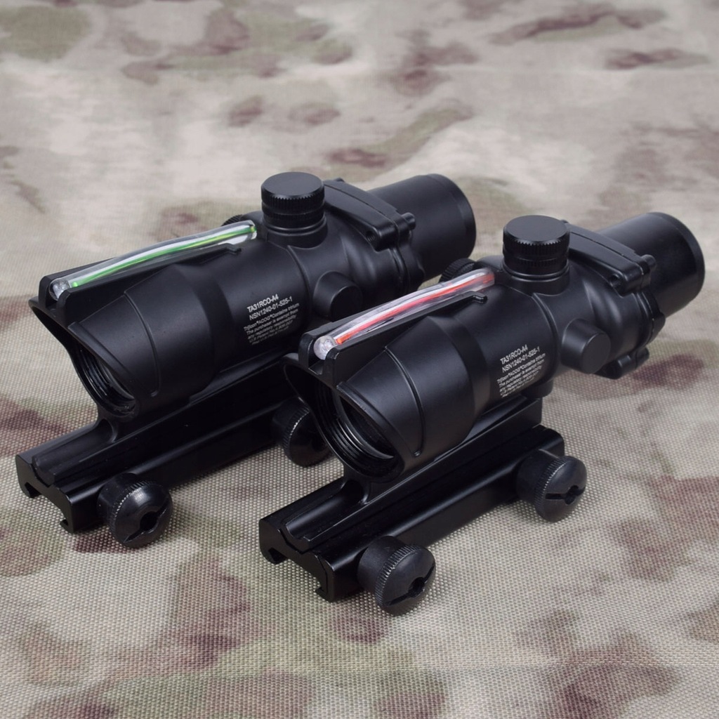 ACOG 4X32 1x32 prawdziwe światłowody czerwona krop - 13204095149 ...