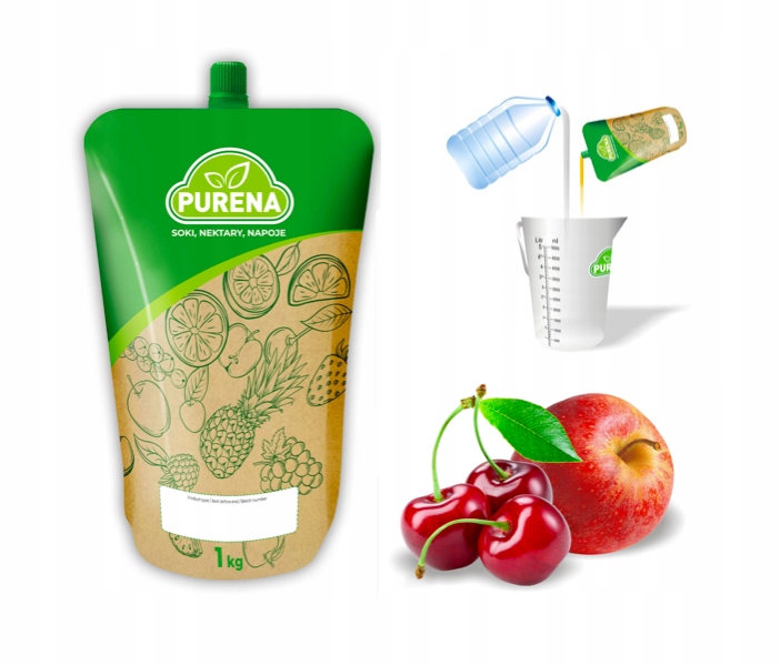 PURENA NAPÓJ WIŚNIA JABŁKO KONCENTRAT 1KG - 6 L - 12373892026 ...
