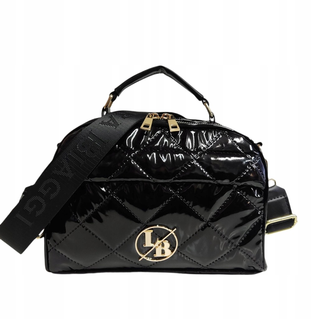 Torebka listonoszka Laura Biaggi czarna pikowana - 12818281639 - oficjalne archiwum Allegro