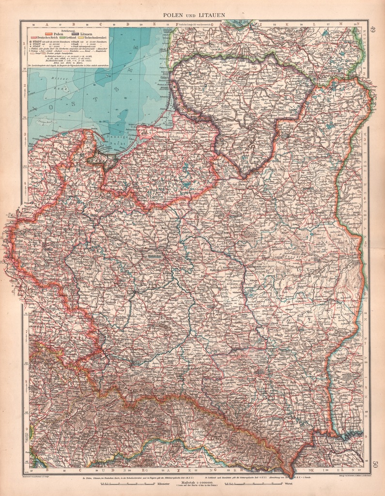 POLSKA II RP. EFEKTOWNA DUŻA MAPA 1930 r. ORYGINAŁ - 11830921059 ...