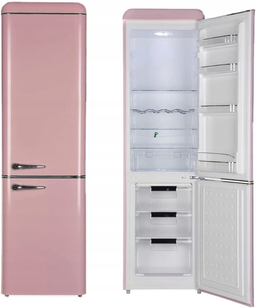 Lodówka Retro Wolkenstein 250l, 188cm, różowa - 13576699289 - oficjalne ...