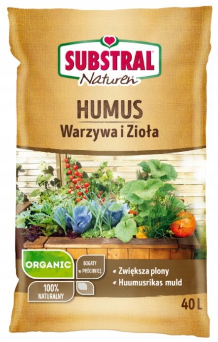 SUBSTRAL Ziemia HUMUS warzywa i zioła 40L BIO - 13689572378 - oficjalne archiwum Allegro