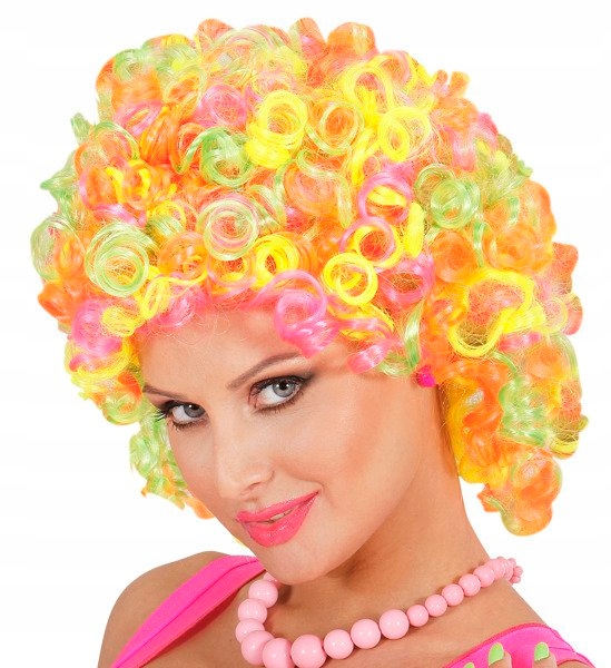 PERUKA KLAUNA AFRO BARBIE BARBI NEON MULTIKOLOR - 10043480952 ...