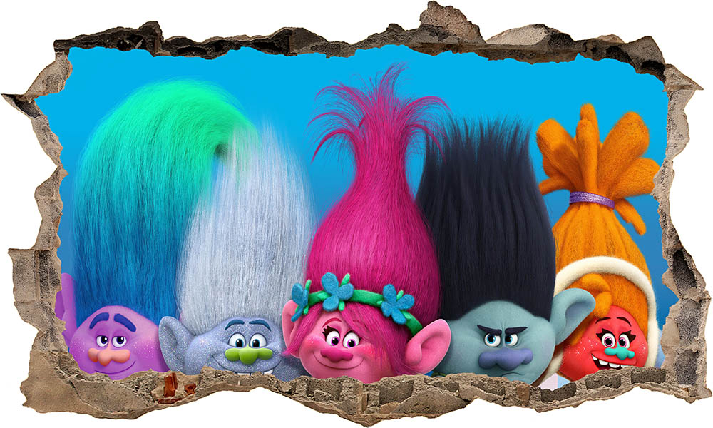 Naklejka Plakat na ścianę TROLLS - TROLE 3D XXL - 6765160222 - oficjalne archiwum Allegro