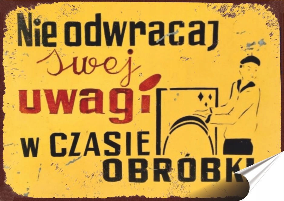 PRL Plakat Samoprzylepny, Plakietka, (motyw metalowego szyldu)#12923 ...
