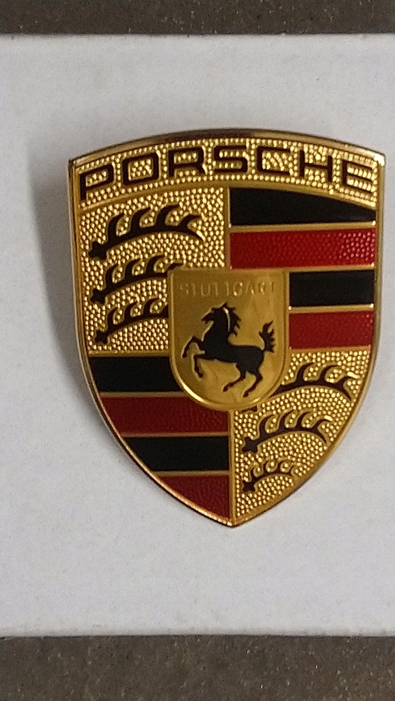EMBLEMAT LOGO ZNACZEK PORSCHE NA MASKĘ 9P1853601 - 14063845410 ...