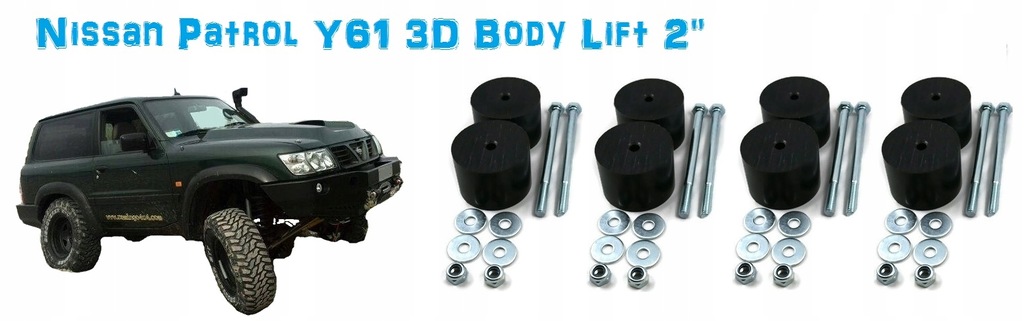 Nissan Patrol Y61 3D Zestaw Liftujący +50mm - 9034188836 - oficjalne archiwum Allegro