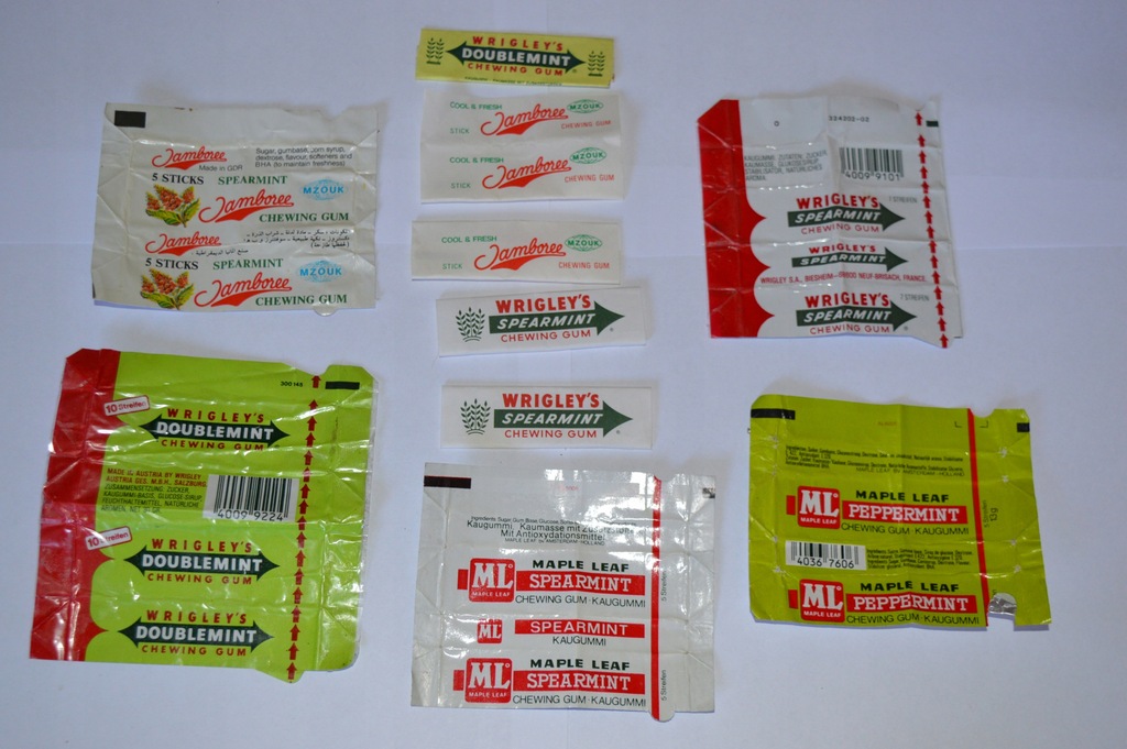 Guma do żucia - opakowania, PRL - 12436096647 - oficjalne archiwum Allegro