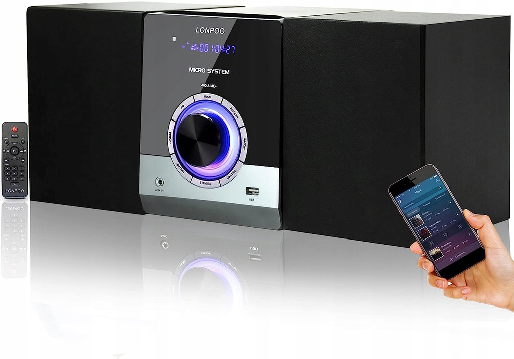 Mini wieża stereo Bluetooth CD RADIO USB AUX PILOT - 13893305312 - oficjalne archiwum Allegro