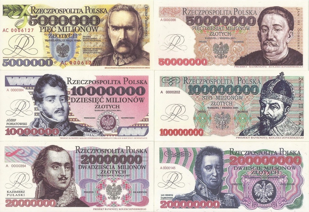 BANKNOTY NBP PRL - KOMPLET - KOPIE NOWE - 8869793624 - oficjalne ...