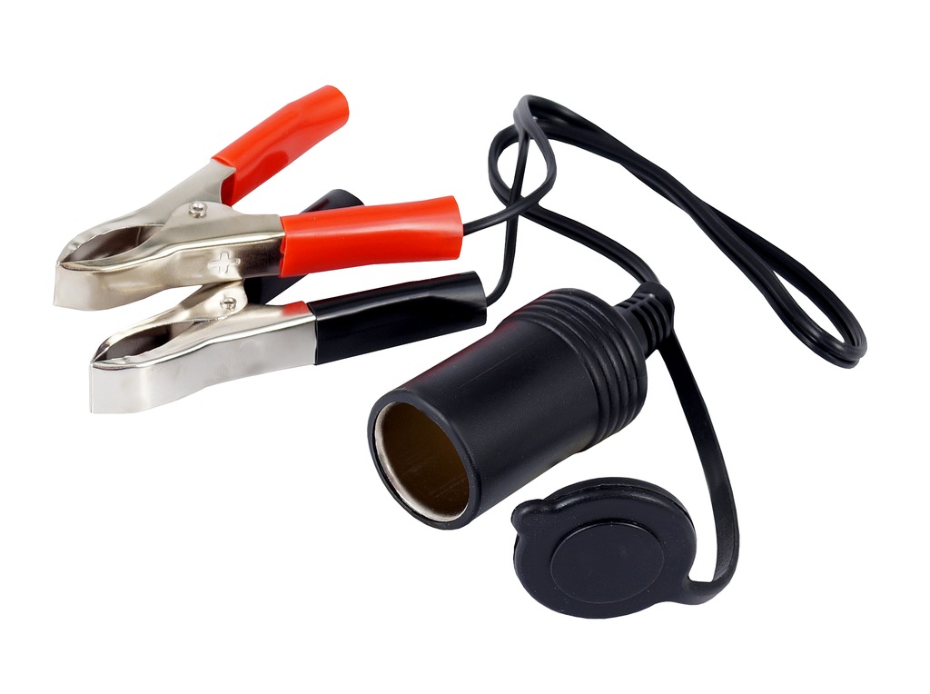 GNIAZDO ELEKTRYCZNE 12V Z KROKODYLKAMI AKUMULATORA - 7263308255 - oficjalne archiwum Allegro