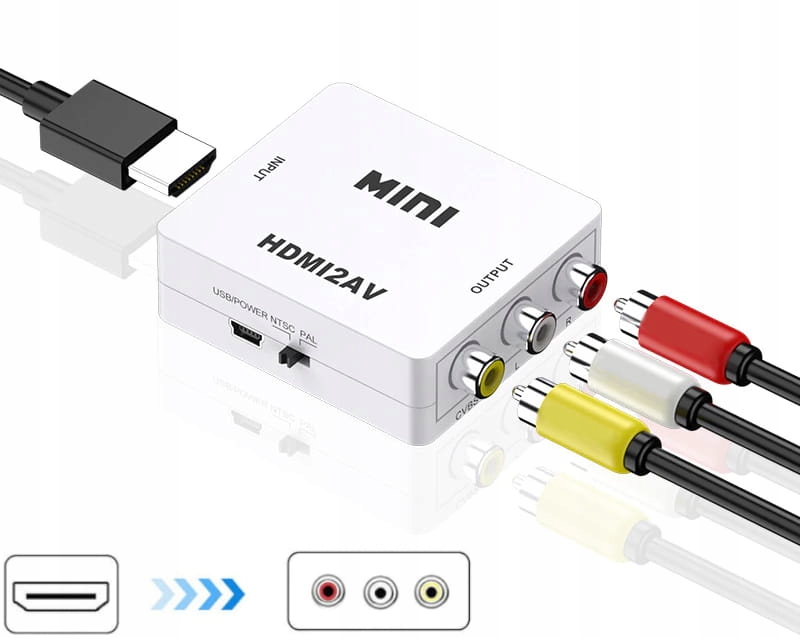 Adapter Przejściówka z HDMI na AV 3x RCA Chinch - 13076239380 ...