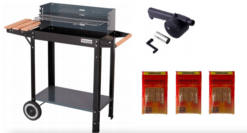 Grill Ogrodowy z Półkami +Dmuchawa +Rozpałka 96szt - 11916535274 ...