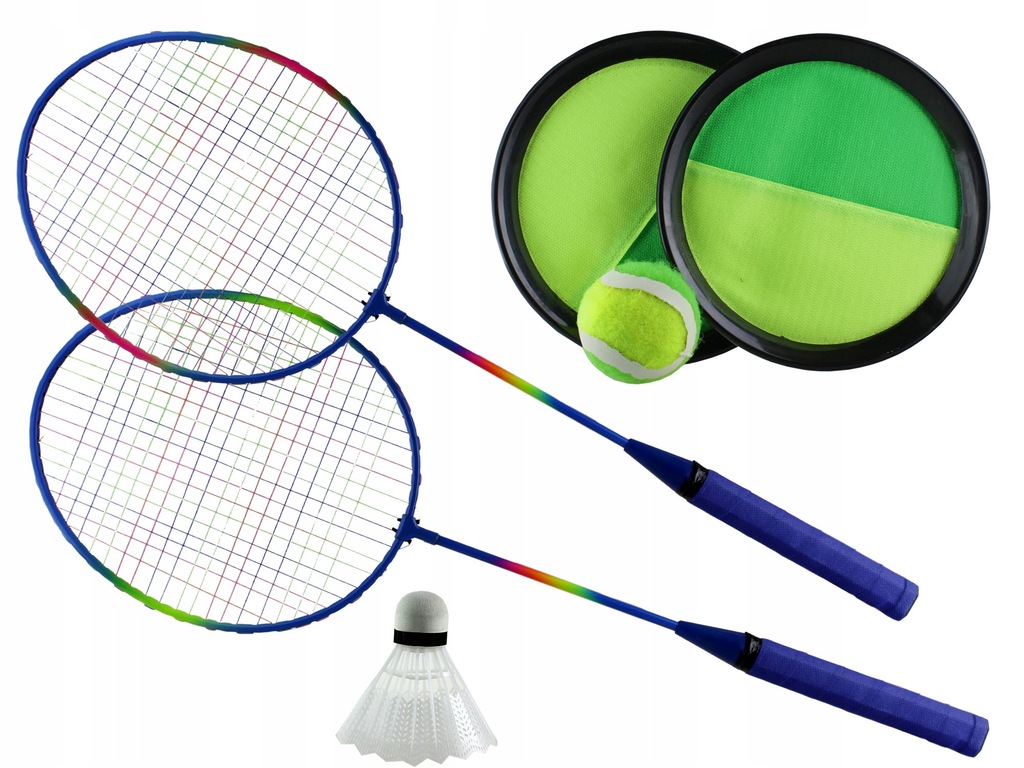 BADMINTON + Catch Ball ZESTAW gra Babington METAL - 12128150679 ...