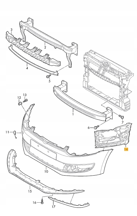 ŚLIZG MOCOWANIE ZDERZAKA VW POLO 2G 17- NOWA OE - 10022389828 ...
