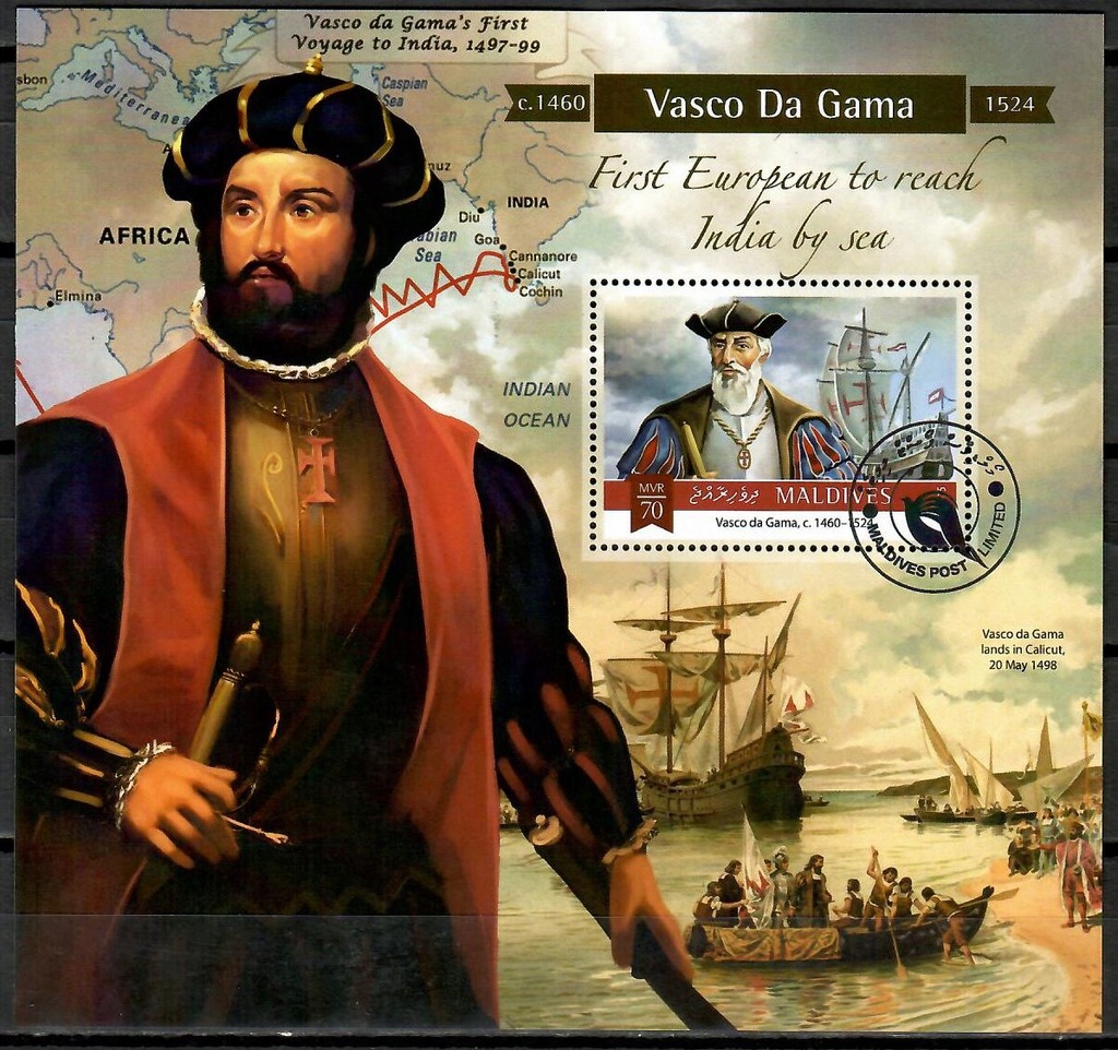 Vasco da Gama odkrywca żeglarz Malediwy bl. #99141 - 10737885544 ...