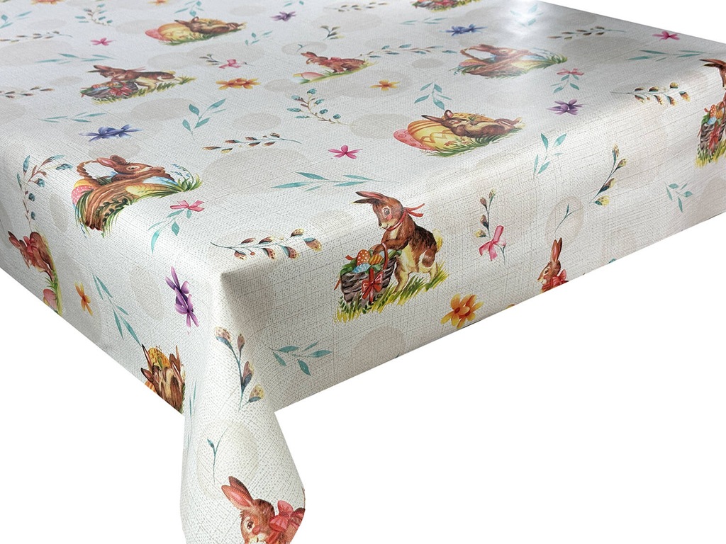 Cerata na Metry Obrus Ceratowy Wielkanoc Beżowy Zając x 200x140 cm ...
