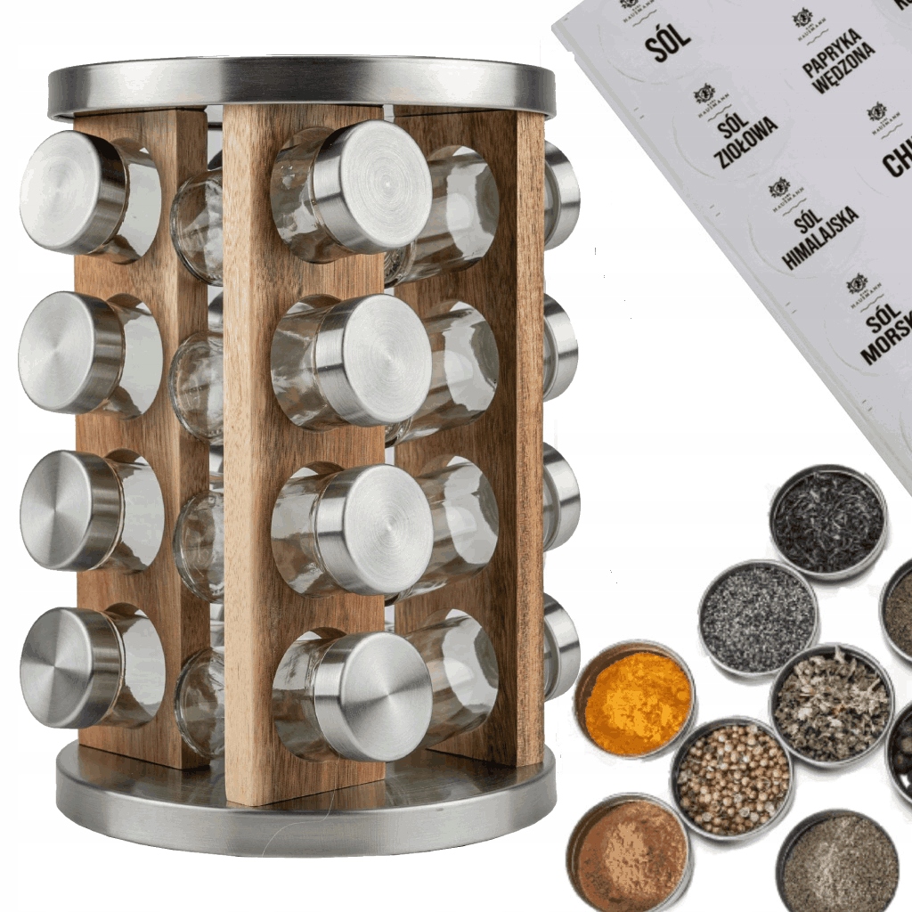 STOJAK NA PRZYPRAWY OBROTOWY PRZYPRAWNIK + GRATIS - 13855522454 ...