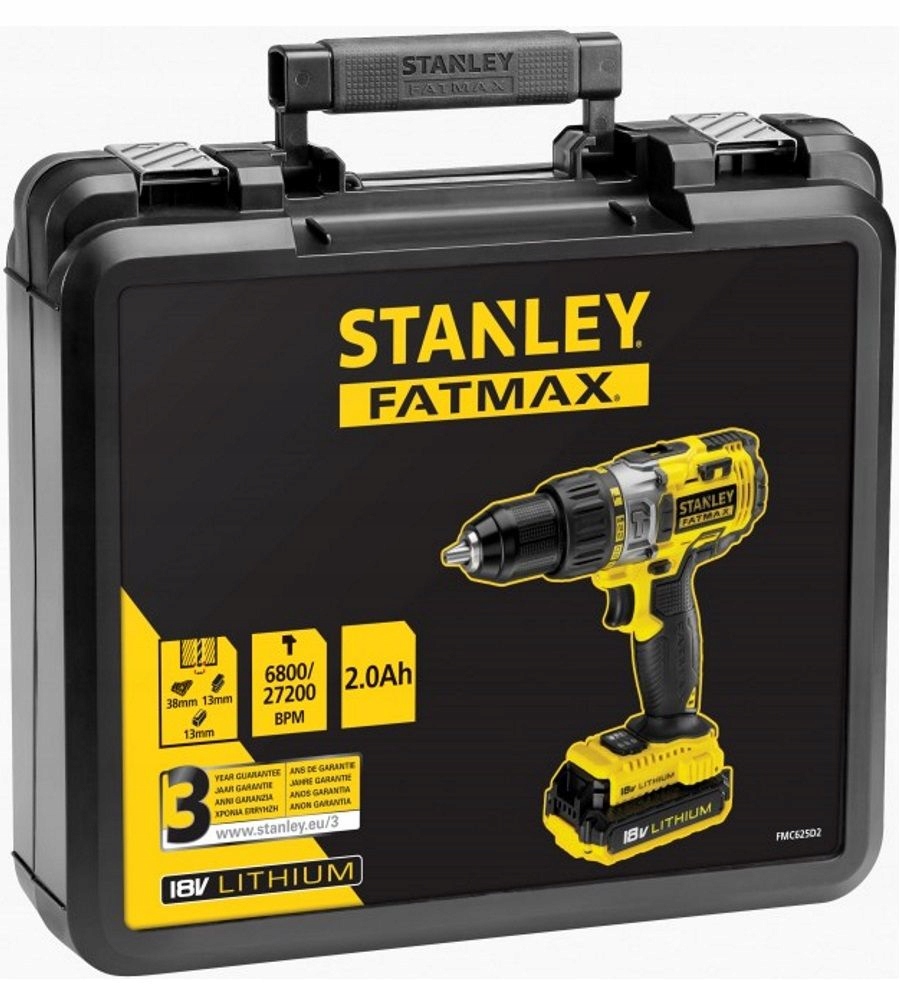 Wkrętarka akumulatorowa Stanley 18V 2x2Ah UDAR - 7710186119 - oficjalne ...