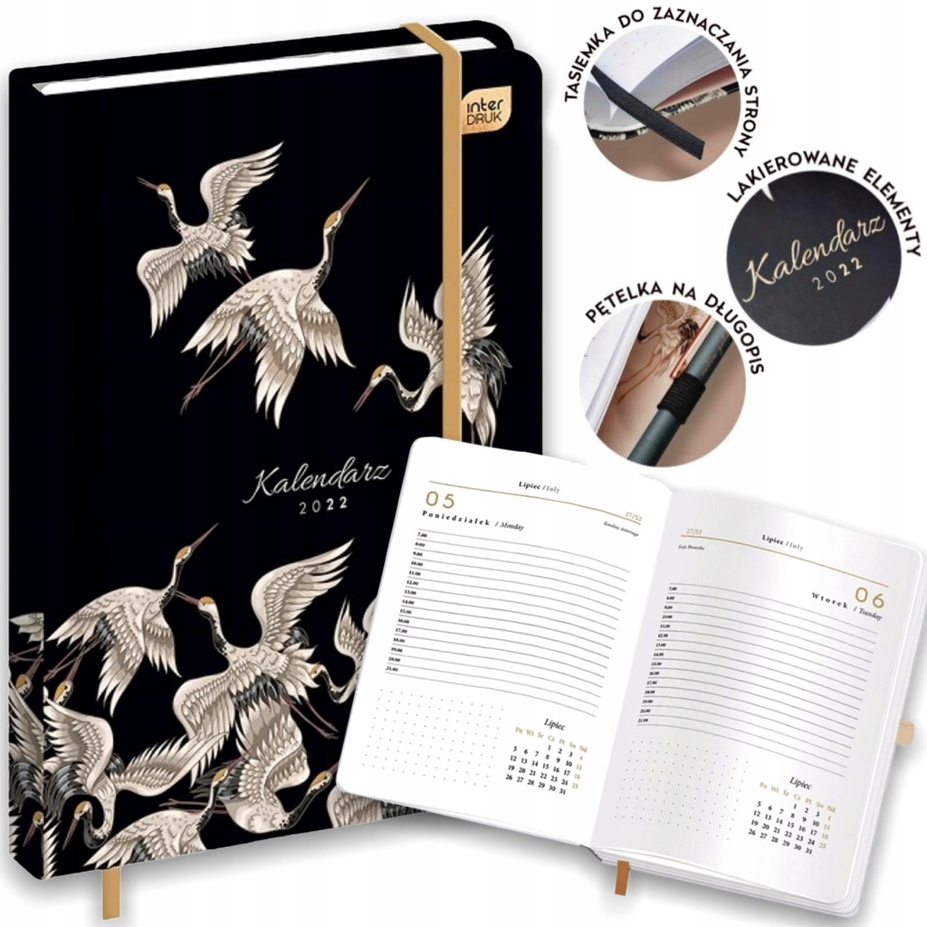 KALENDARZ DZIENNY CZARNY A5 2022 PLANNER INTERDRUK - 11379565279 ...