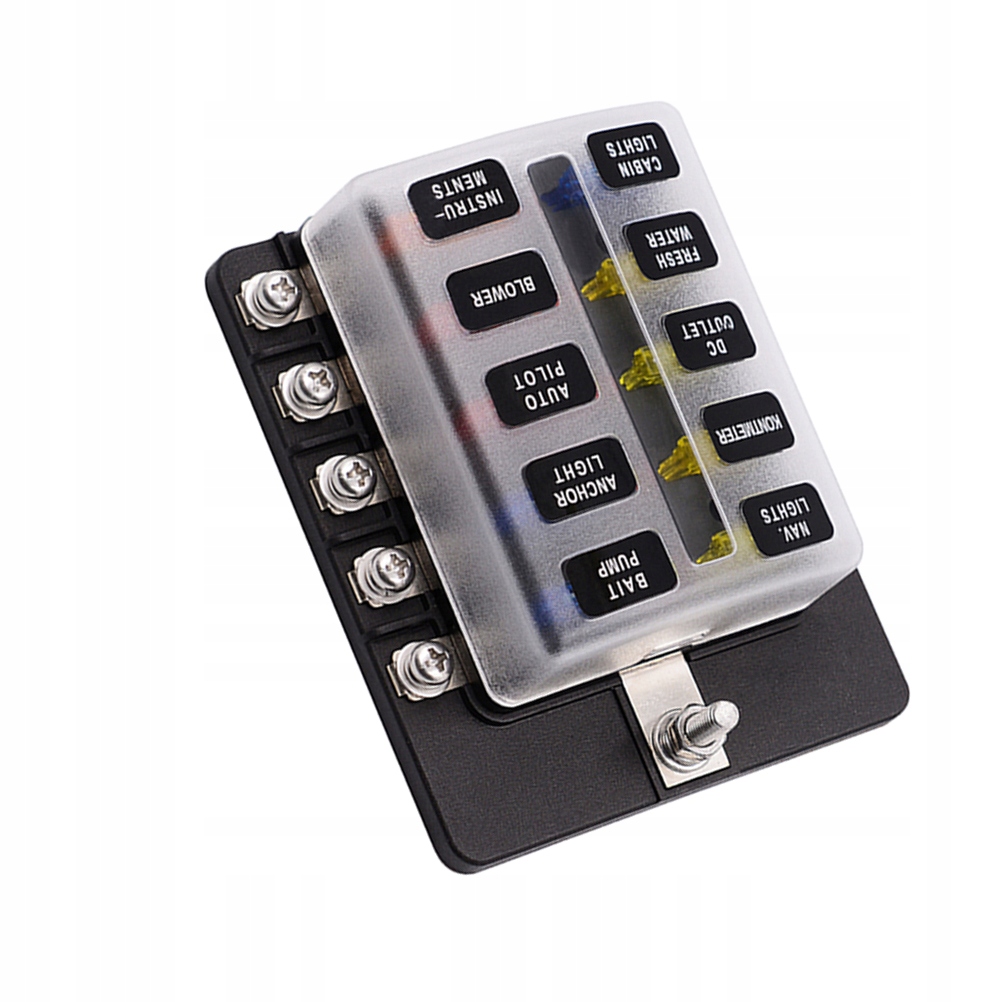 UNIVERSAL 10 WAY FUSE BOX BLOCK FUSE HOLDER BOX - 14324791000 ...