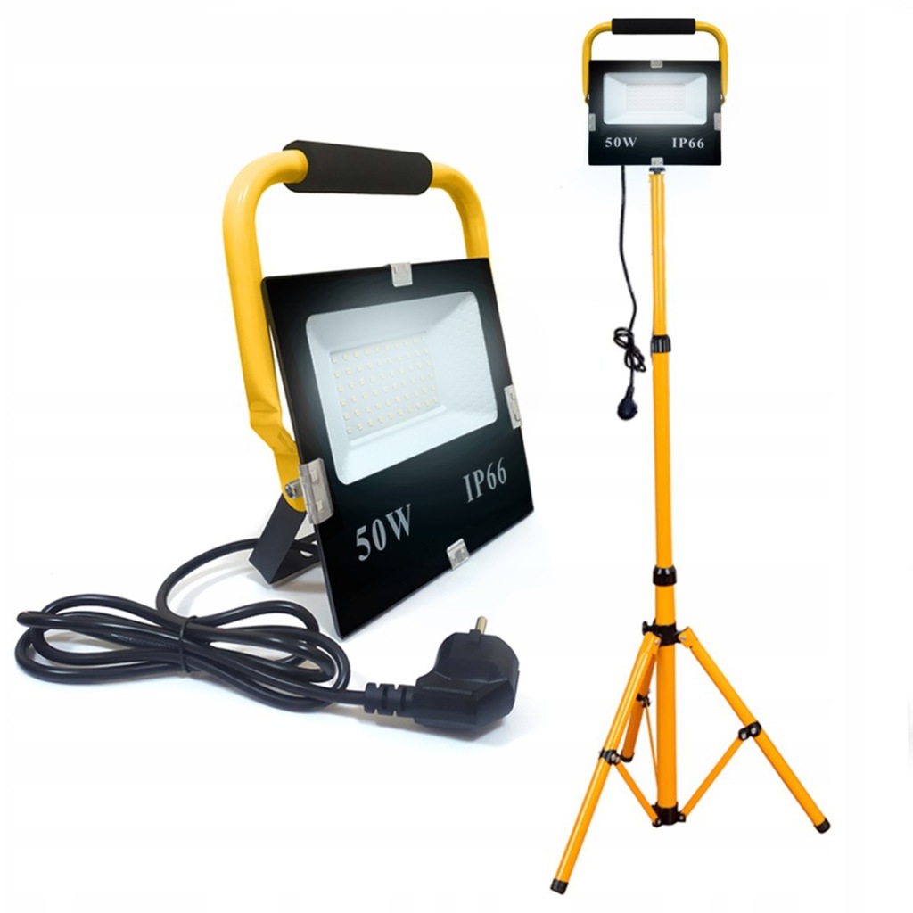 HALOGEN LAMPA LED 50W NA STATYWIE BUDOWLANY 6000K - 13496430957 - oficjalne archiwum Allegro