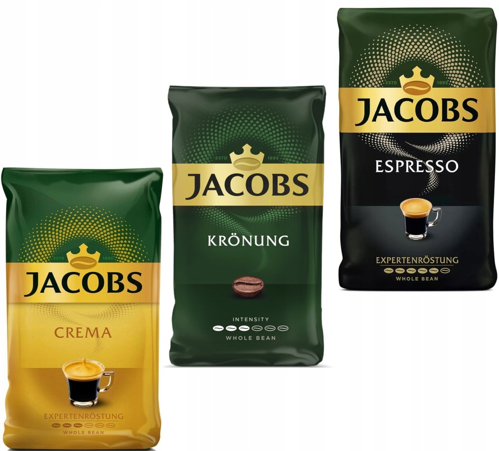 Kawa ziarnista JACOBS Crema i Espresso MIX 3x500g - 12554831292 ...