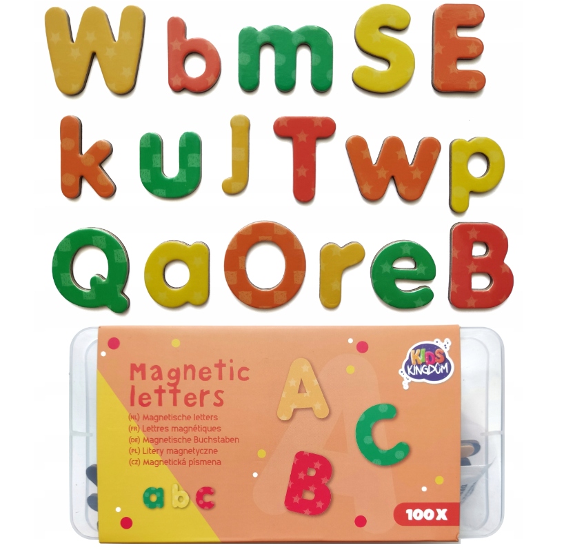 LITERY LITERKI MAGNETYCZNE NA LODÓWKĘ 100 SZTUK - 12811890945 ...