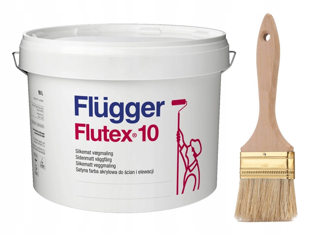 Flugger farba matowa FLUTEX 10 BIAŁA 3L ODPORNA - 9857275196 - oficjalne archiwum Allegro