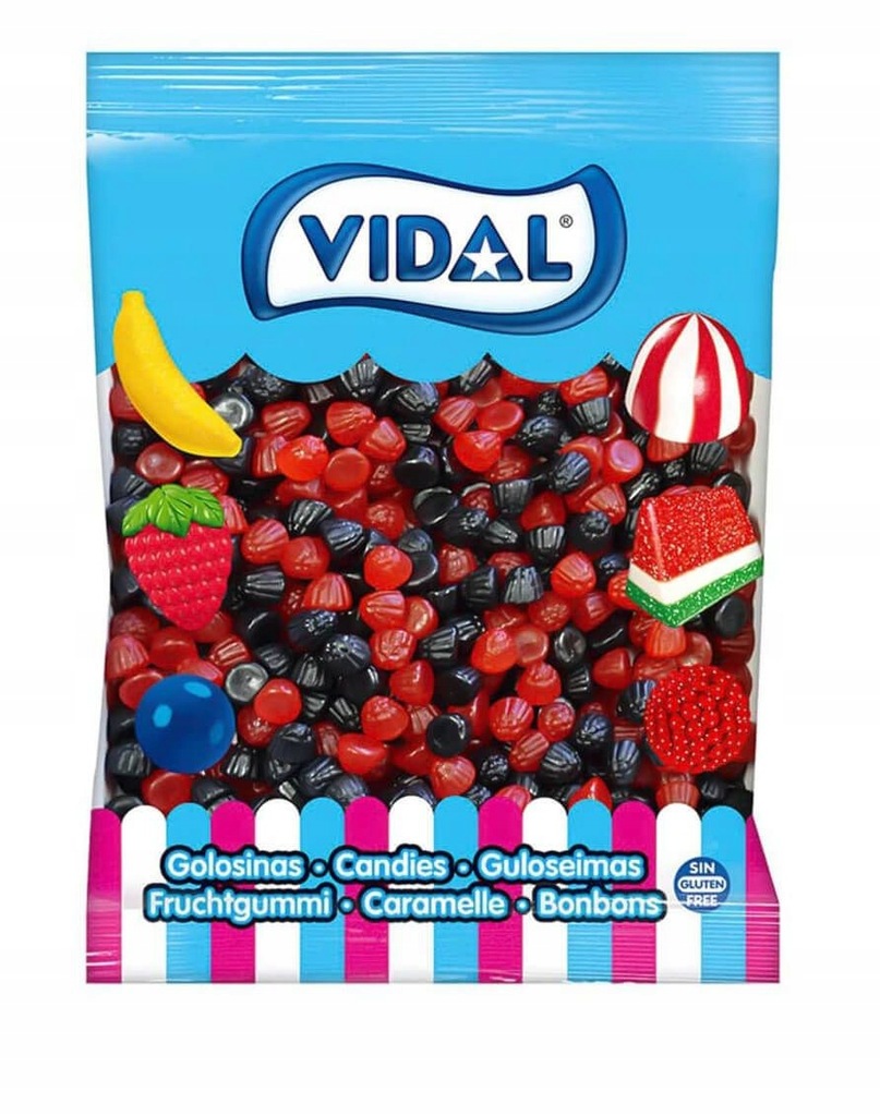 Vidal Żelki Moritas Brillo Malinki 1 kg - 12622923788 - oficjalne archiwum Allegro