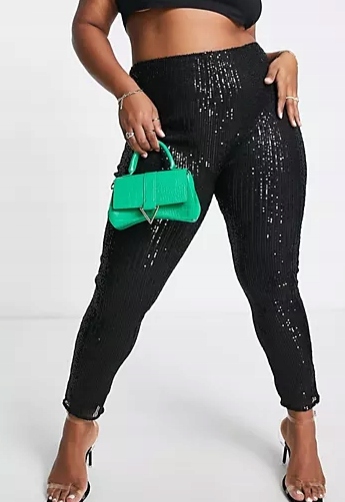 PARISIAN PLUS SIZE SPODNIE DAMSKIE CEKINY 46 1VAK - 15086923983 ...