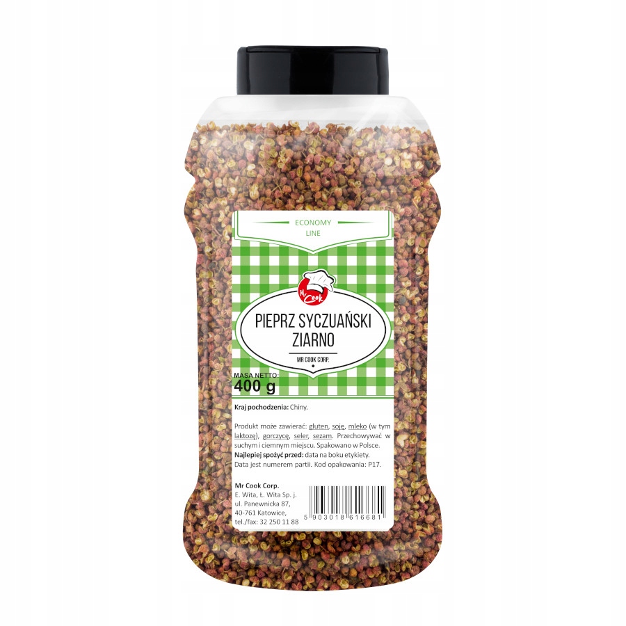 Pieprz SYCZUAŃSKI Ziarno 400g #Słoik z dozownikiem - 10922464172 - oficjalne archiwum Allegro