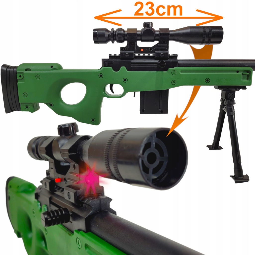 KARABIN SNAJPERKA NA KULKI AIR SOFT GUN z LUNETĄ - 12587162899 ...