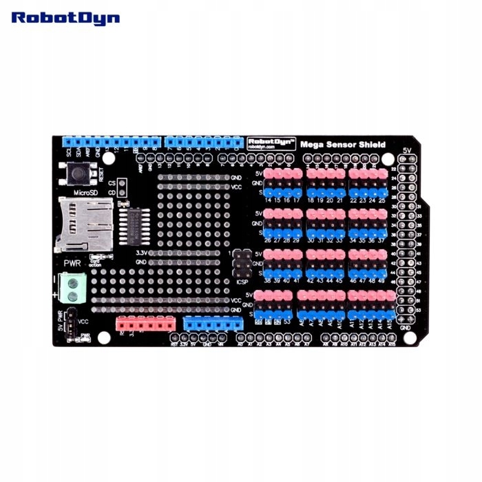 Купить RobotDyn Sensor Shield Arduino Mega2560 Слот SD: отзывы, фото и характеристики на Aredi ...