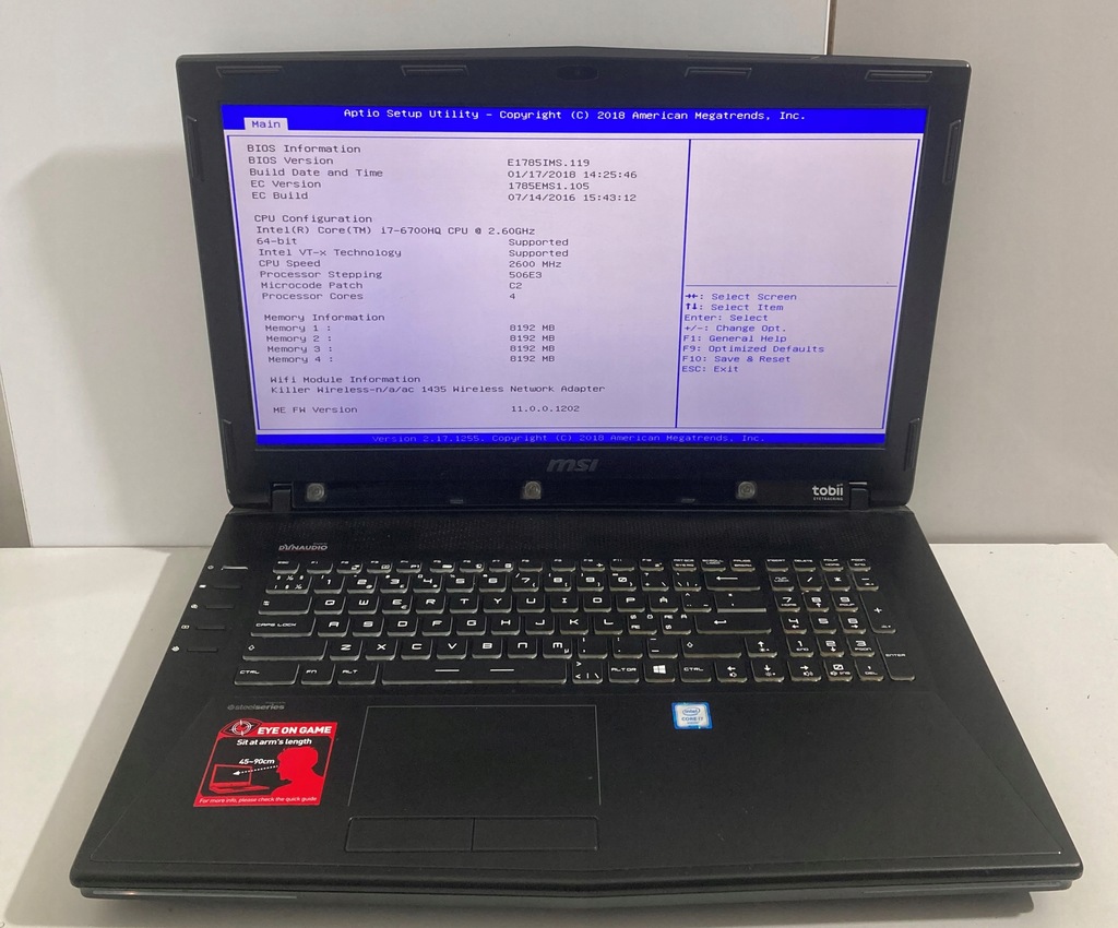 MSI GT72VR 6RE DOMINATOR PRO TOBII i7 32 GB W529 - 13340591163 ...