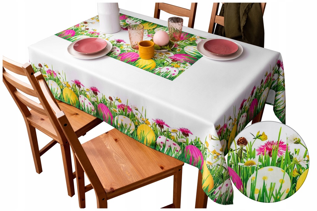 Obrus NA WIELKANOC ŚWIĄTECZNY kolorowy 130x180 cm - 13258071151 - oficjalne archiwum Allegro